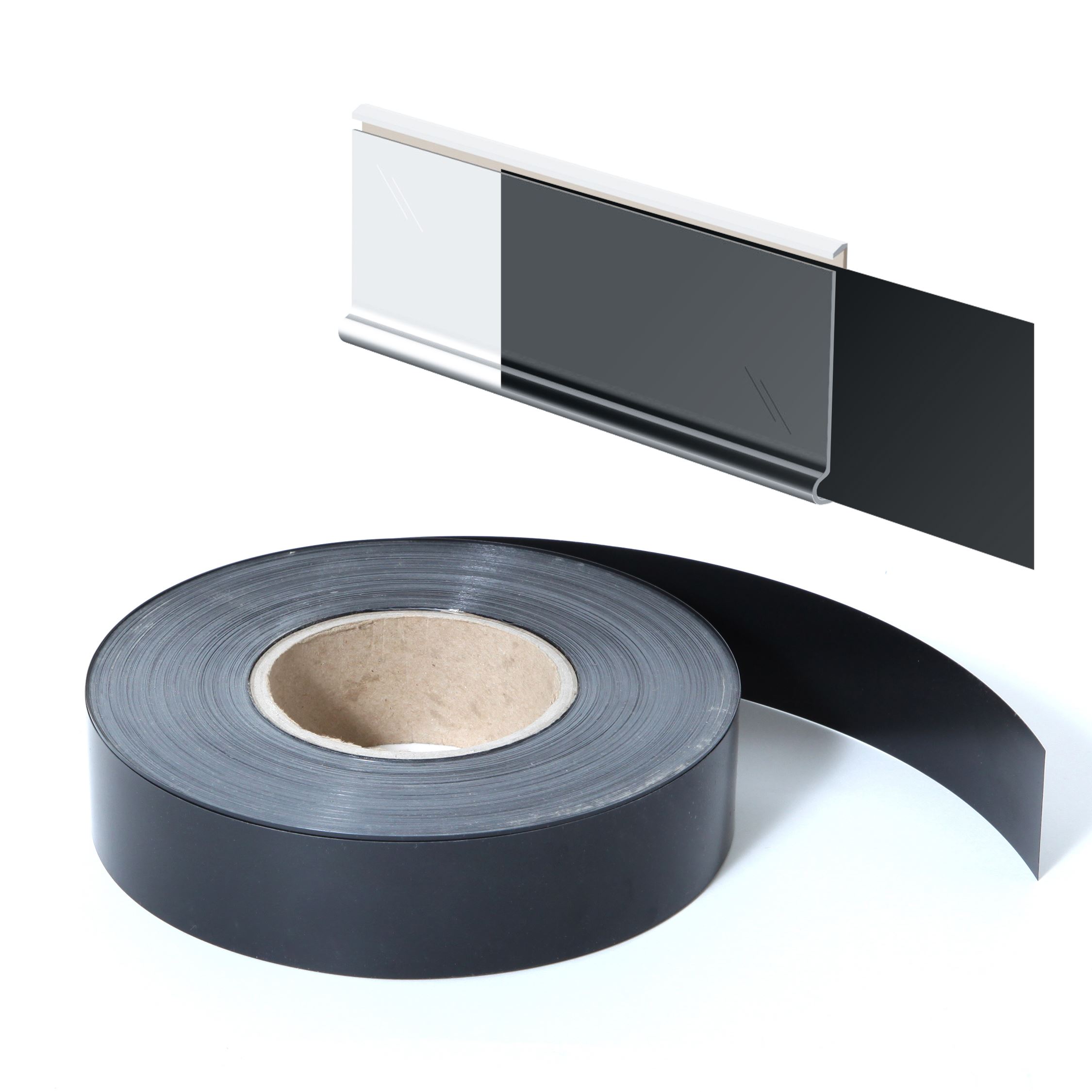 Sort Baggrund til Hyldeforkanter - 100 m | Skiltex.dk