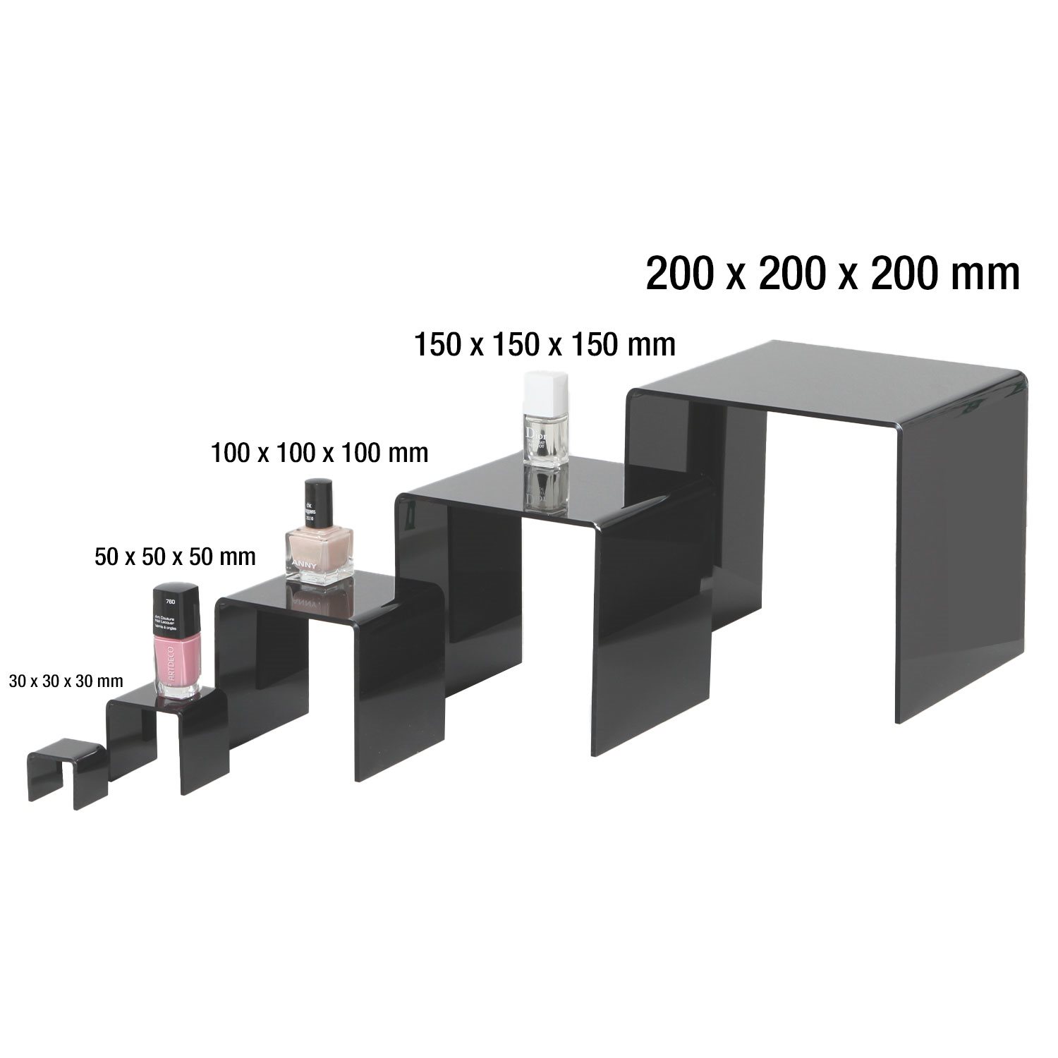 Sorte Akryl display podier | Køb online hos Skiltex.dk