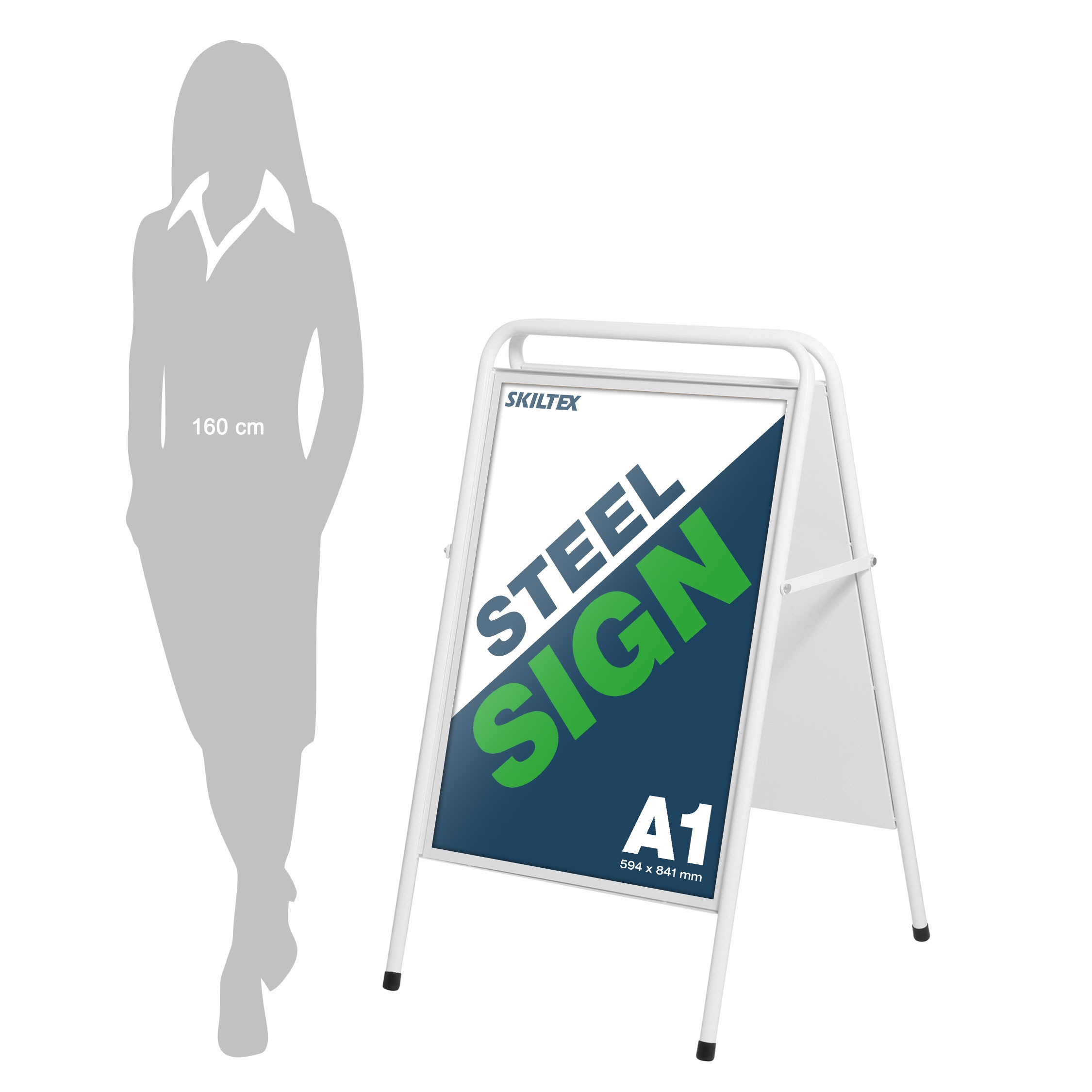 A1 Hvid SteelSign skilte | Køb online hos Skiltex.dk