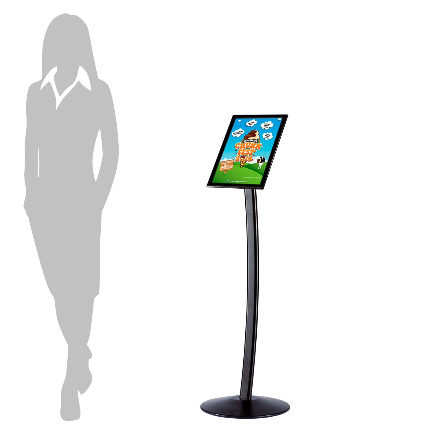 A4MenuPro Curved Sort Infostand | Skiltex.dk