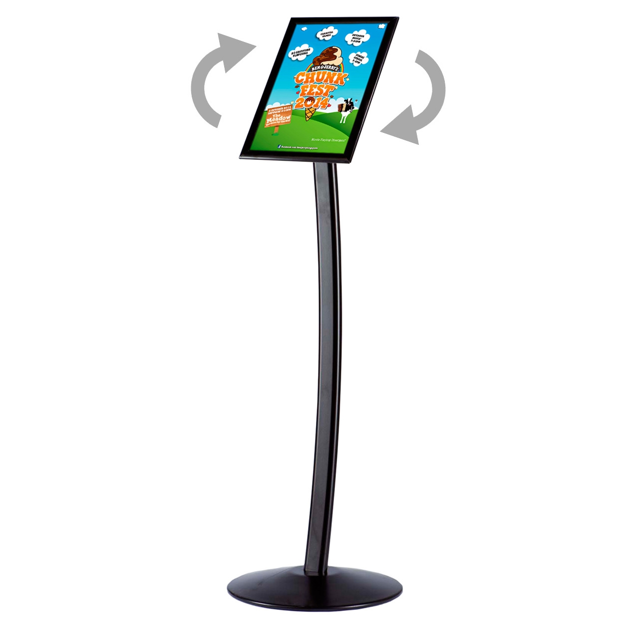 A4MenuPro Curved Sort Infostand | Skiltex.dk