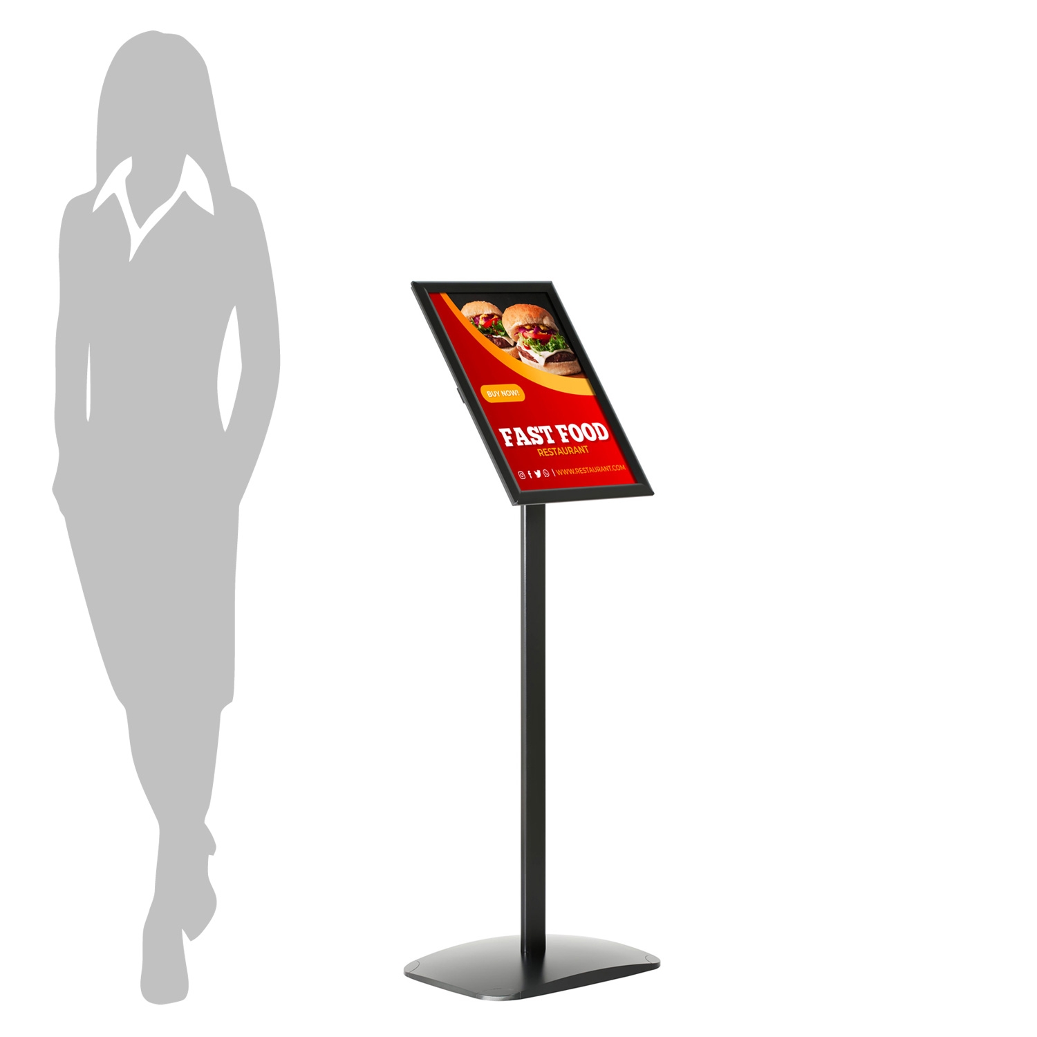 A3 MenuPro Sort Infostand | Menuboards | Skiltex.dk