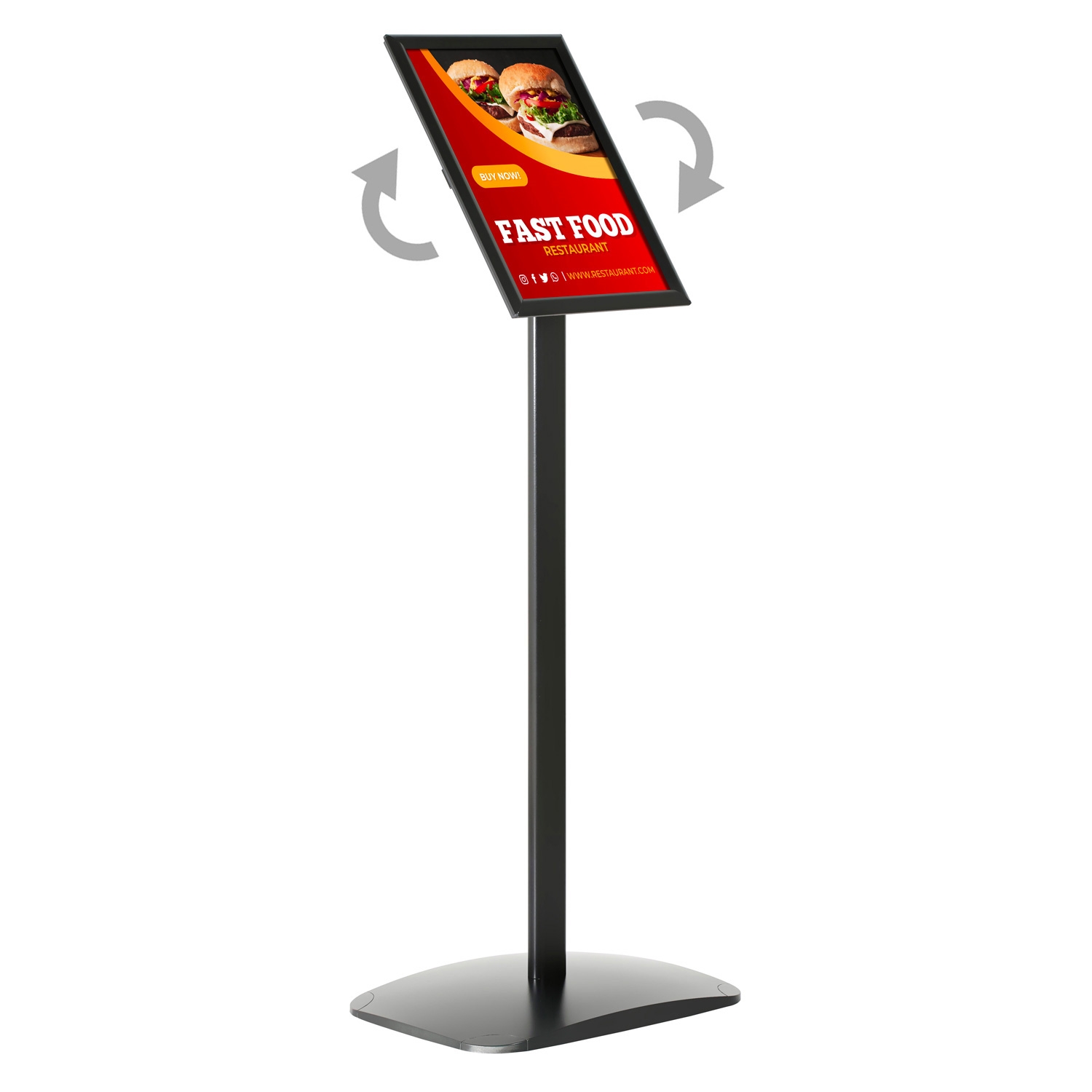 A4 MenuPro Sort Infostand | Menuboards | Skiltex.dk