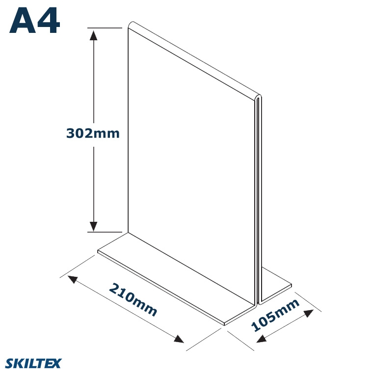 A4 Akryl Display | T-stand Højformat | Hurtig levering