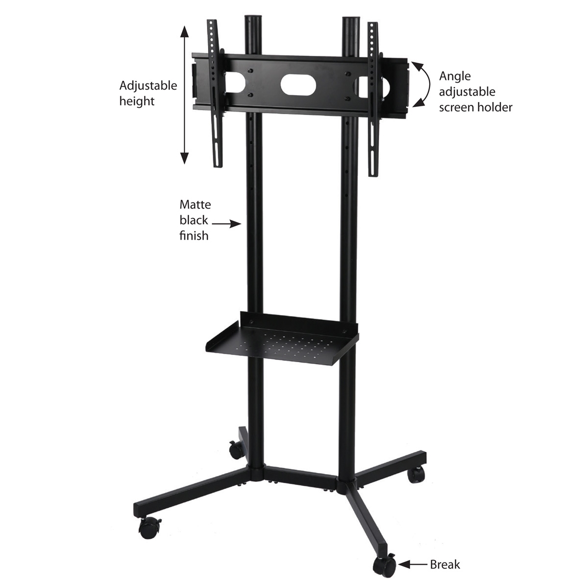 Slim TV Stander med hjul | TV stativer | Skiltex.dk
