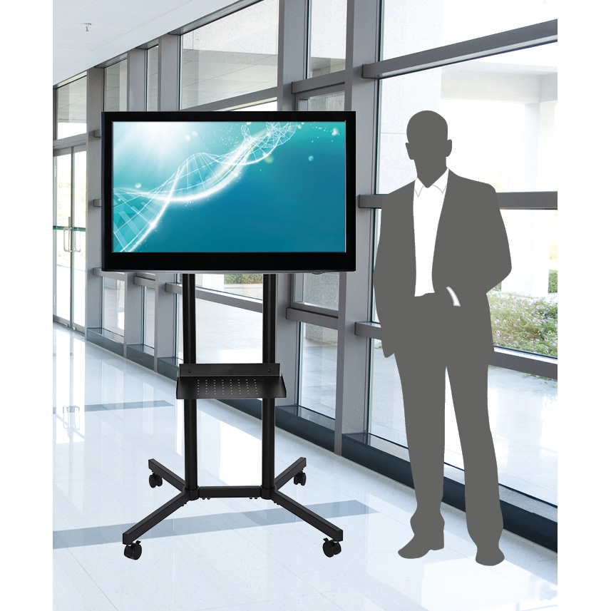 Slim TV Stander med hjul | TV stativer | Skiltex.dk